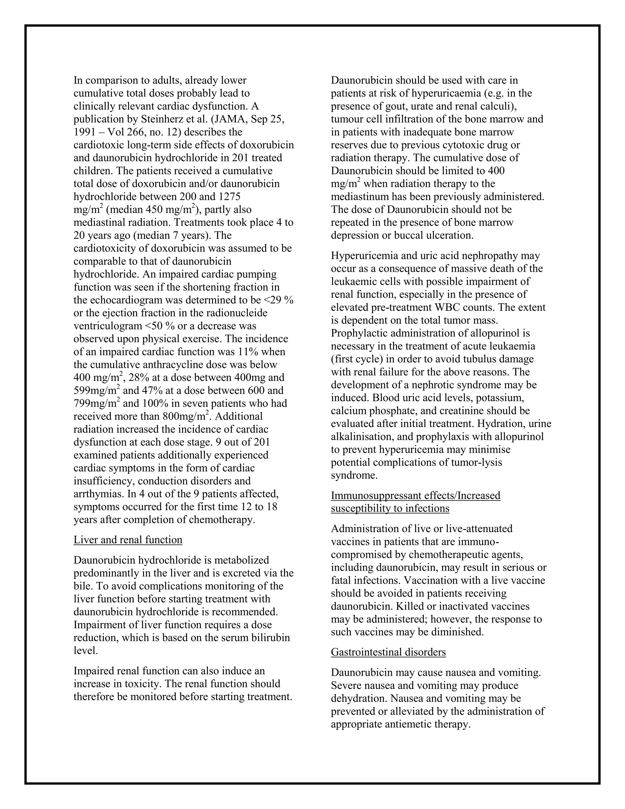 Daunorubicin 20mg powder for i.v. injection smpc taj pharmaceuticals | PDF