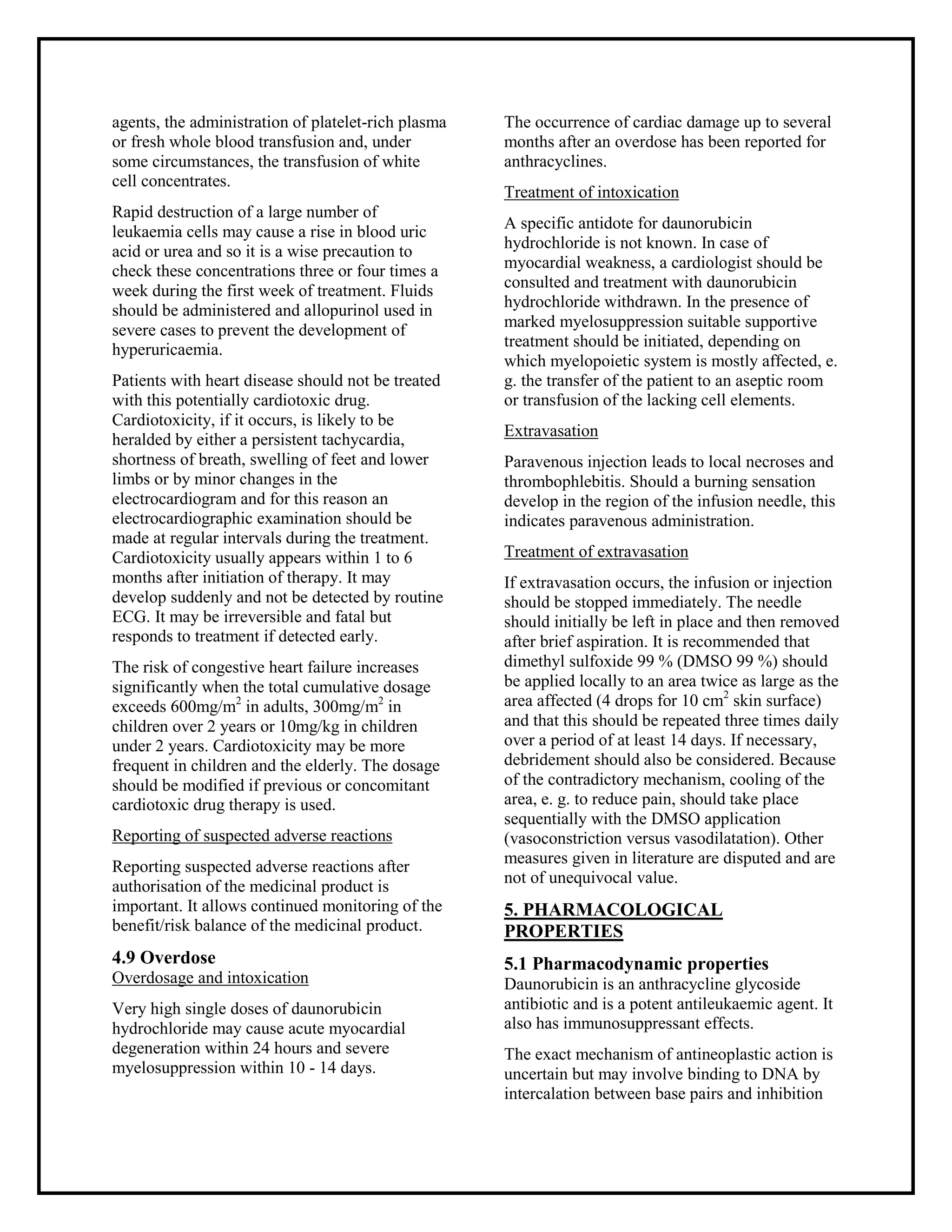 Daunorubicin 20mg powder for i.v. injection smpc taj pharmaceuticals | PDF