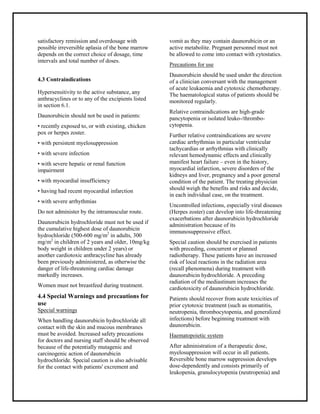 Daunorubicin 20mg powder for i.v. injection smpc taj pharmaceuticals | PDF