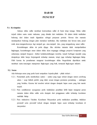 Daur biogeokimia belerang | DOCX