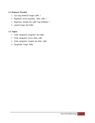 Daur biogeokimia belerang | DOCX