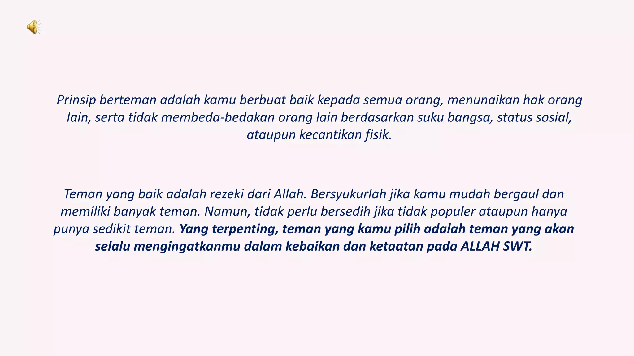 Seni berteman dalam islam | PPTX
