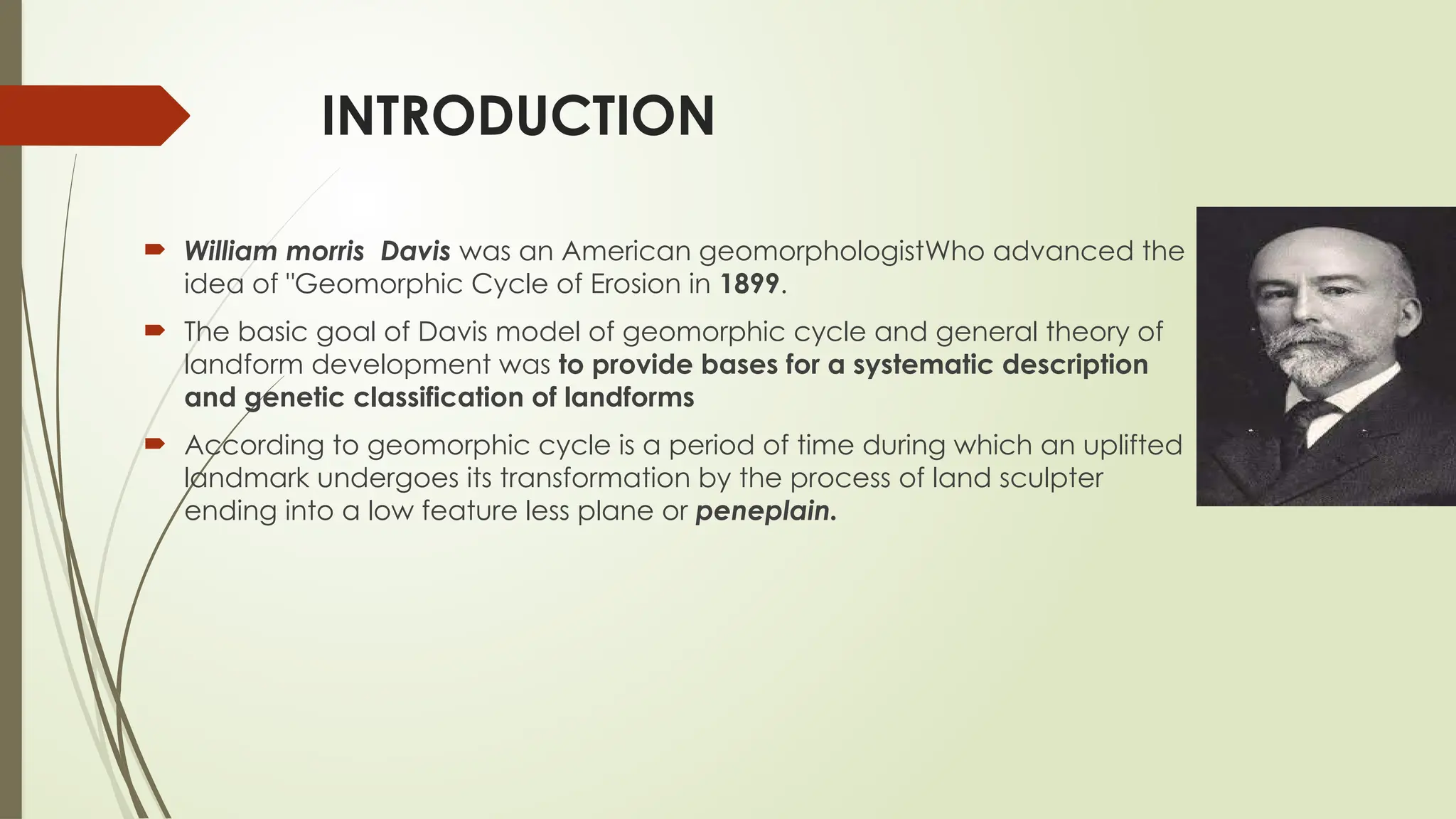 DAVAIS CYCLE OF EROSION ppt (Geomorphic process) | PPTX