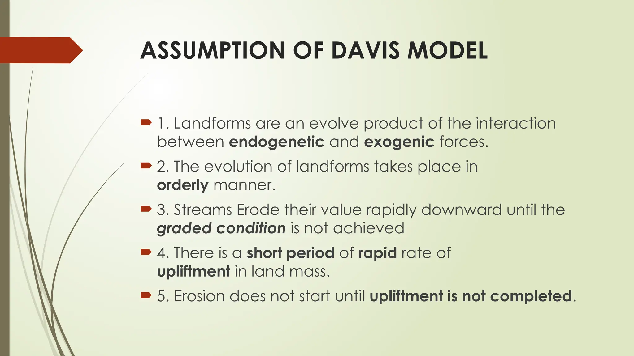 DAVAIS CYCLE OF EROSION ppt (Geomorphic process) | PPTX