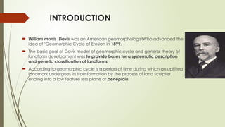 DAVAIS CYCLE OF EROSION ppt (Geomorphic process) | PPTX