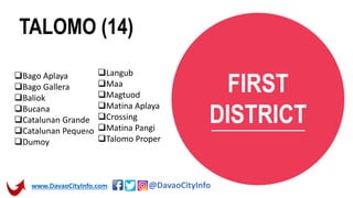 DAVAO CITY, Philippines Districts and Barangays | PDF