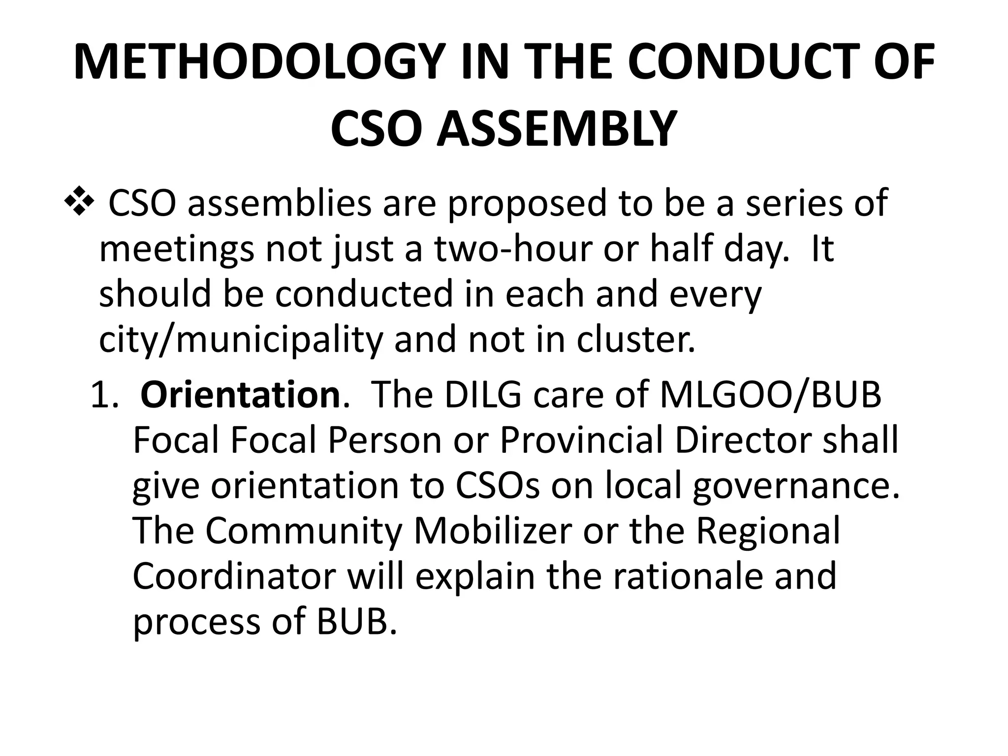 Davao conduct of cso assembly usep | PPTX