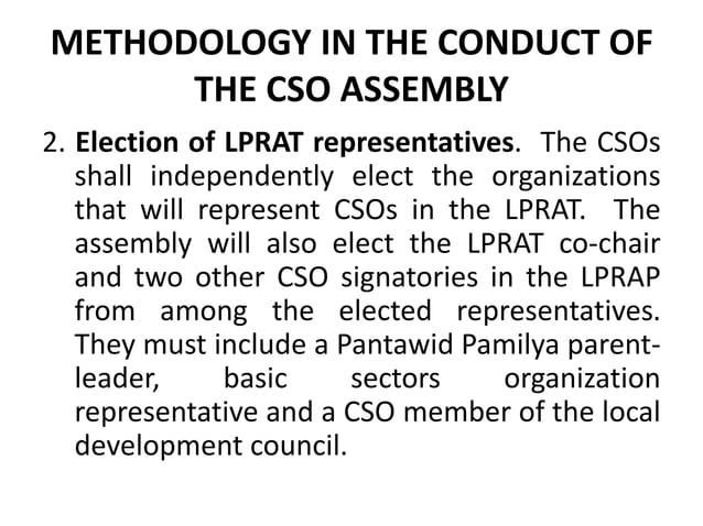 Davao conduct of cso assembly usep | PPTX