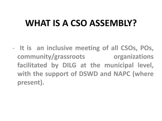 Davao conduct of cso assembly usep | PPTX