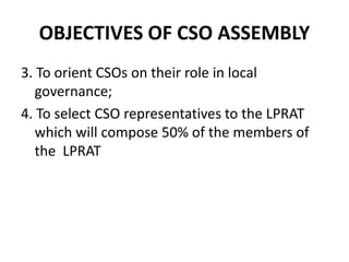 Davao conduct of cso assembly usep | PPTX