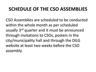 Davao conduct of cso assembly usep | PPTX