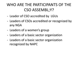 Davao conduct of cso assembly usep | PPTX