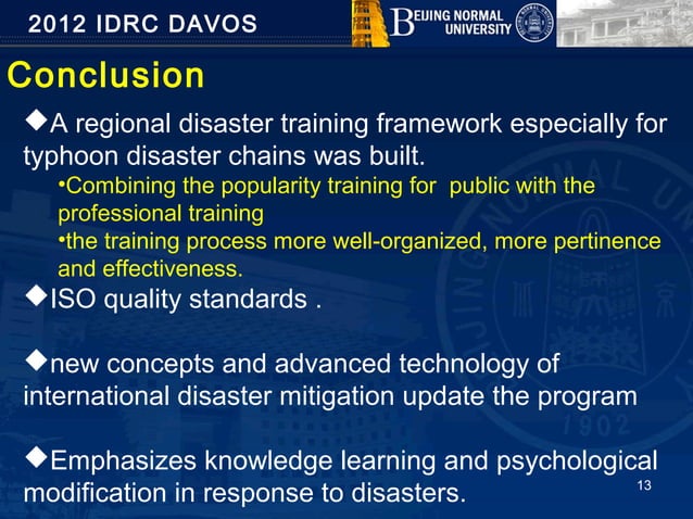 Training programs for risk reduction of typhoon disaster chains in ...