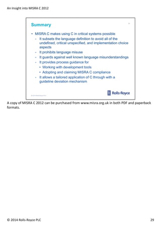 HIS Conf 2014: An Insight into MISRA-C | PDF | Programming Languages | Computing