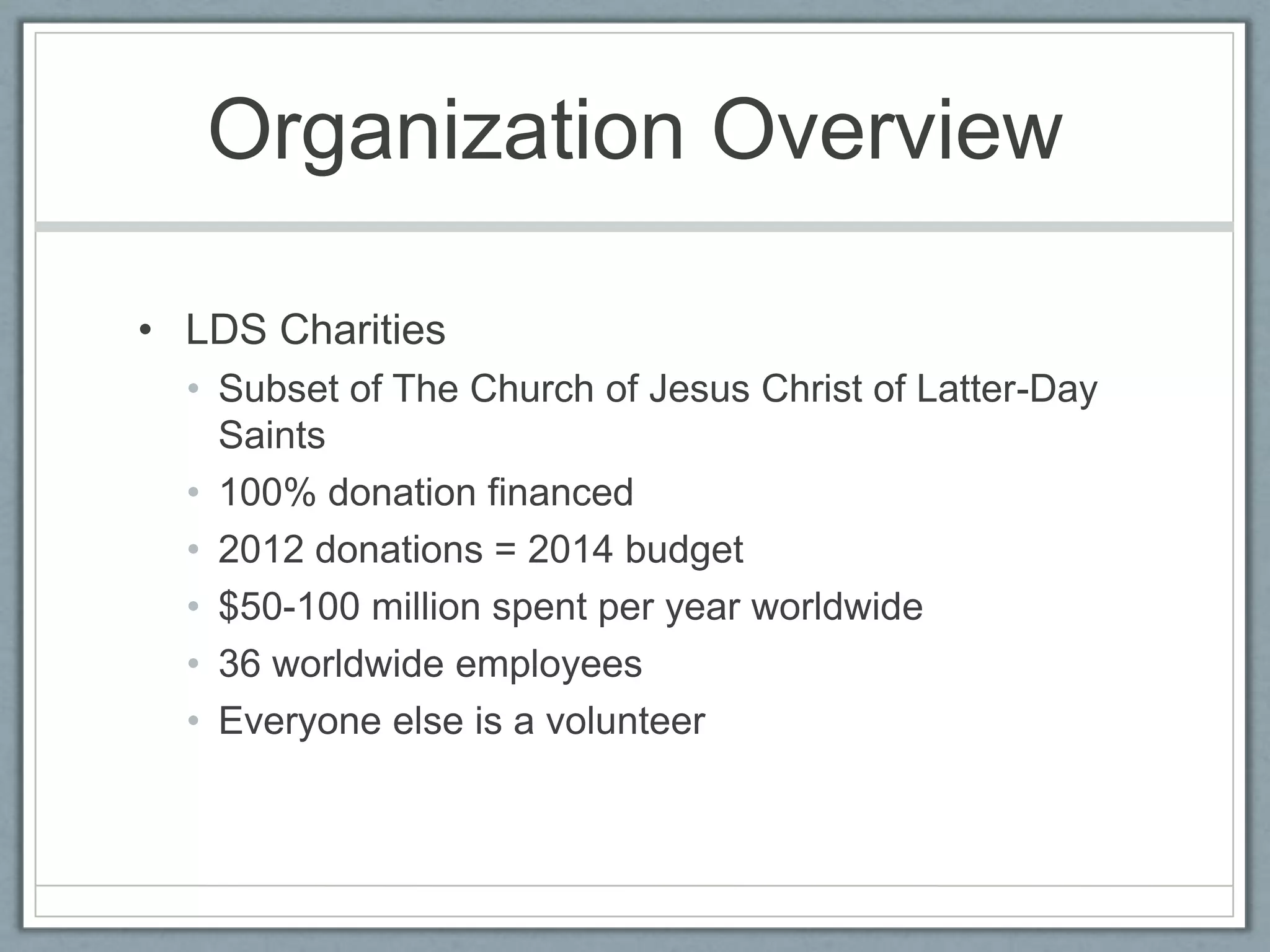 The LDS role in disasters: Dave Fisher, LDS VOAD representative | PPT
