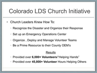 The LDS role in disasters: Dave Fisher, LDS VOAD representative | PPT