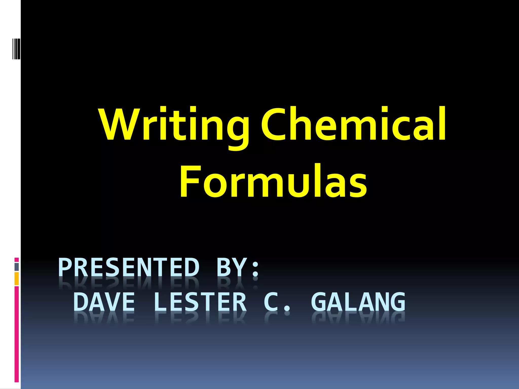 writing chemical formulas | PPTX