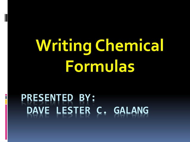 writing chemical formulas | PPTX