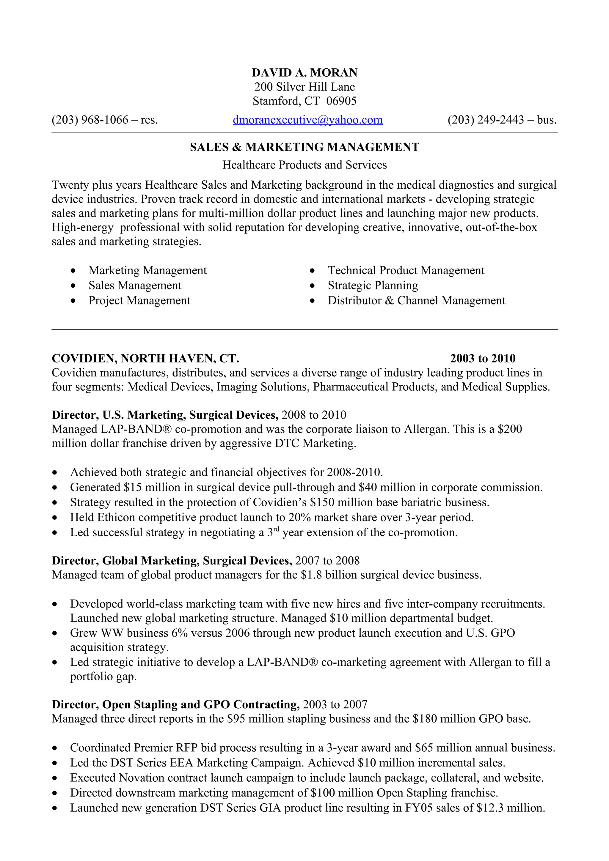 Dave Moran Resume | DOC