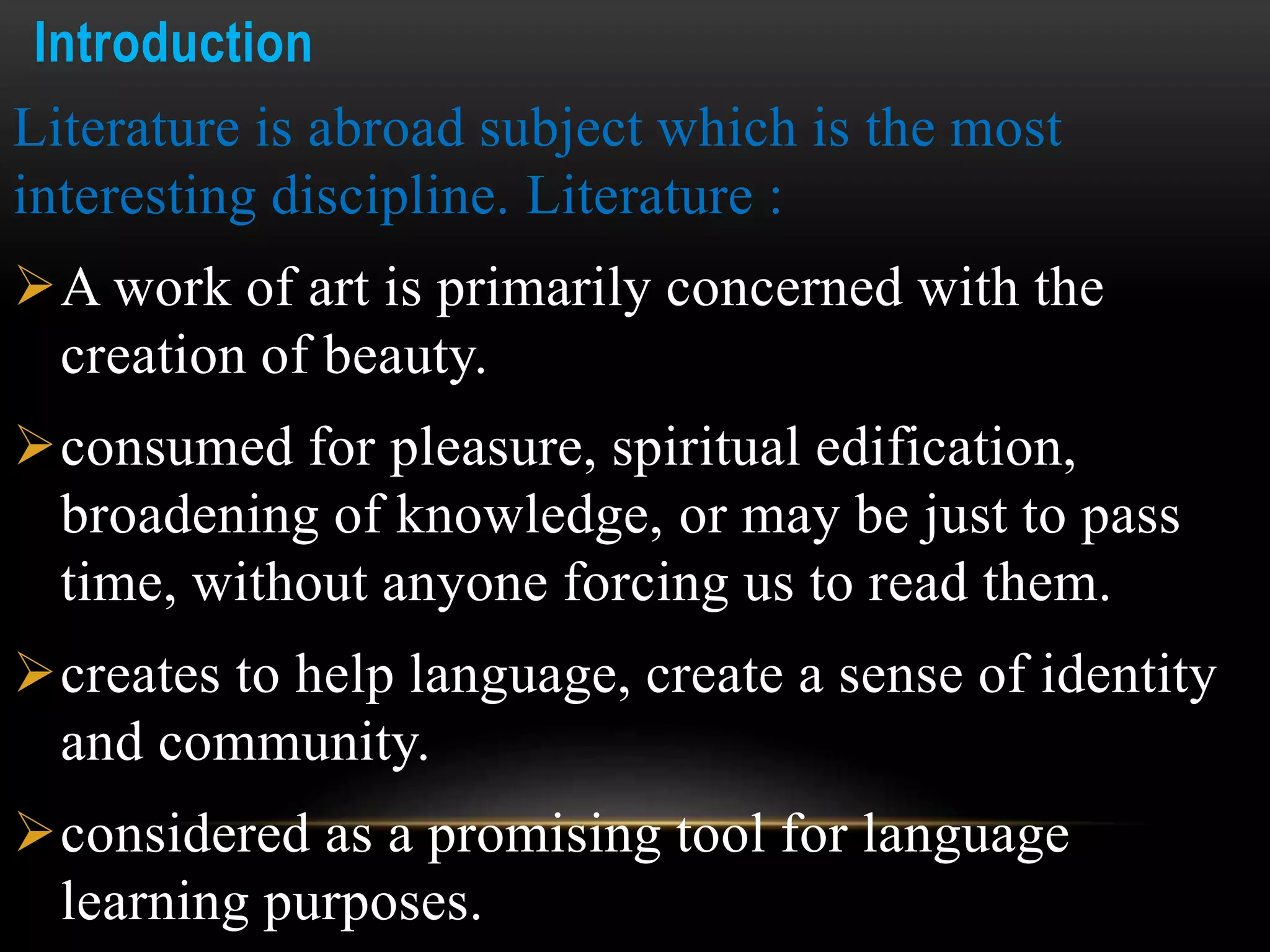 Literature in Language Teaching | PPTX