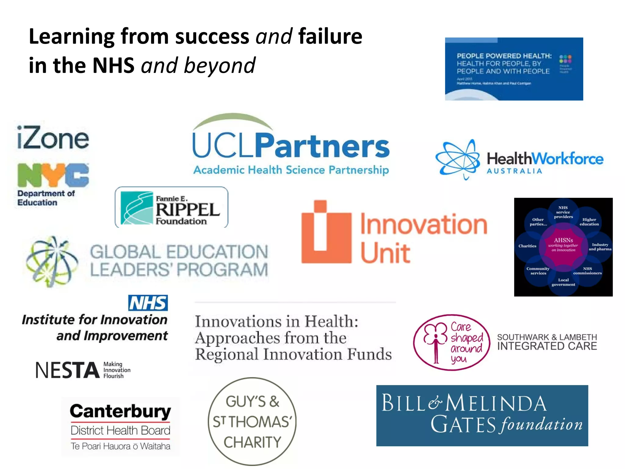 David Albury: learning from NHS (and other) innovation initiatives to ...