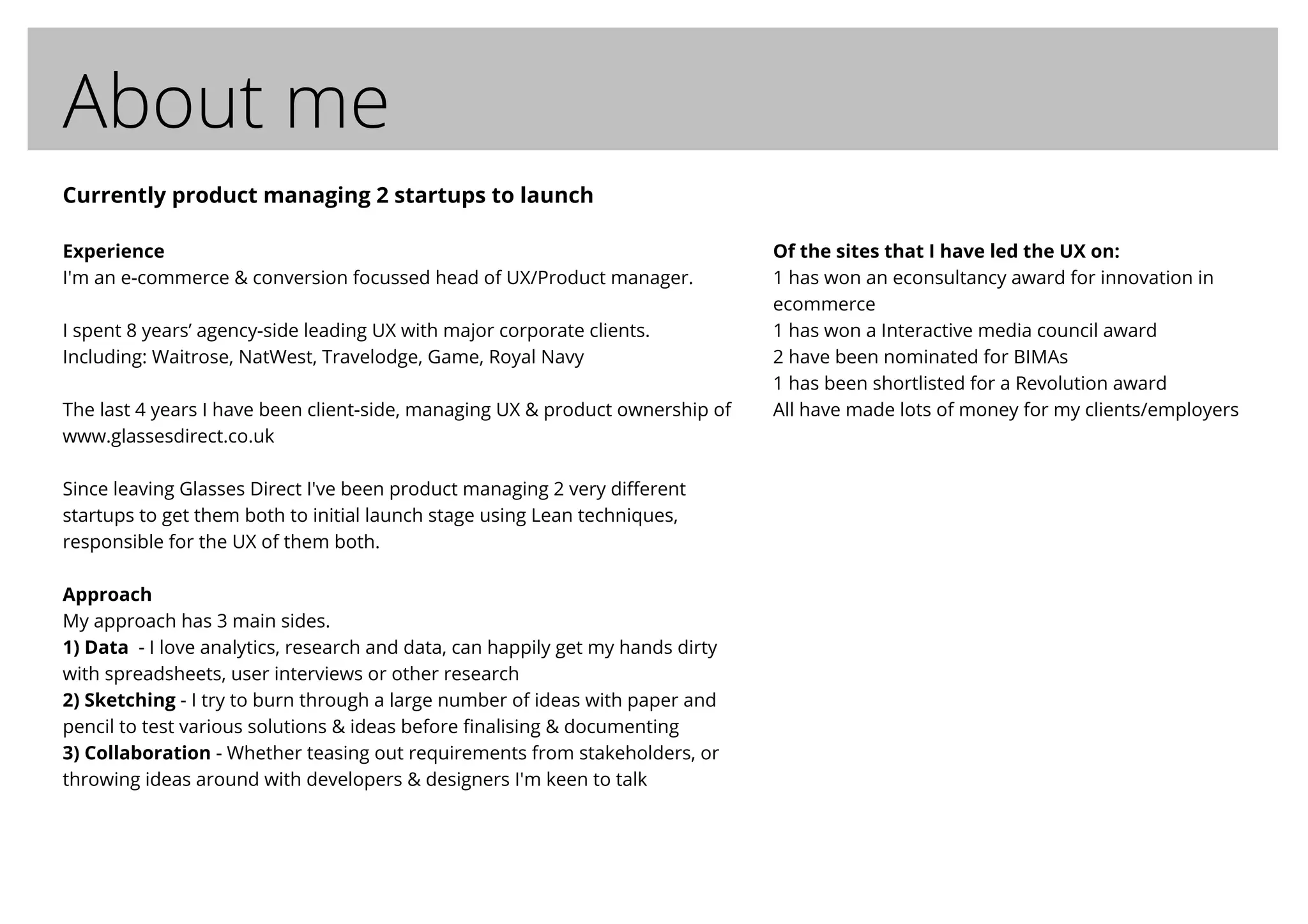 David Carruthers' portfolio | PDF