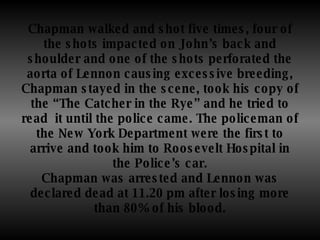 David Chapman: Fan And Murderer | PPT