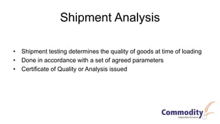 Agricultural Commodity Analysis and Trade Issues for Shipping | PPTX