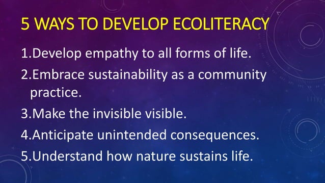 ECOLITERACY.pptx | Environment | Science