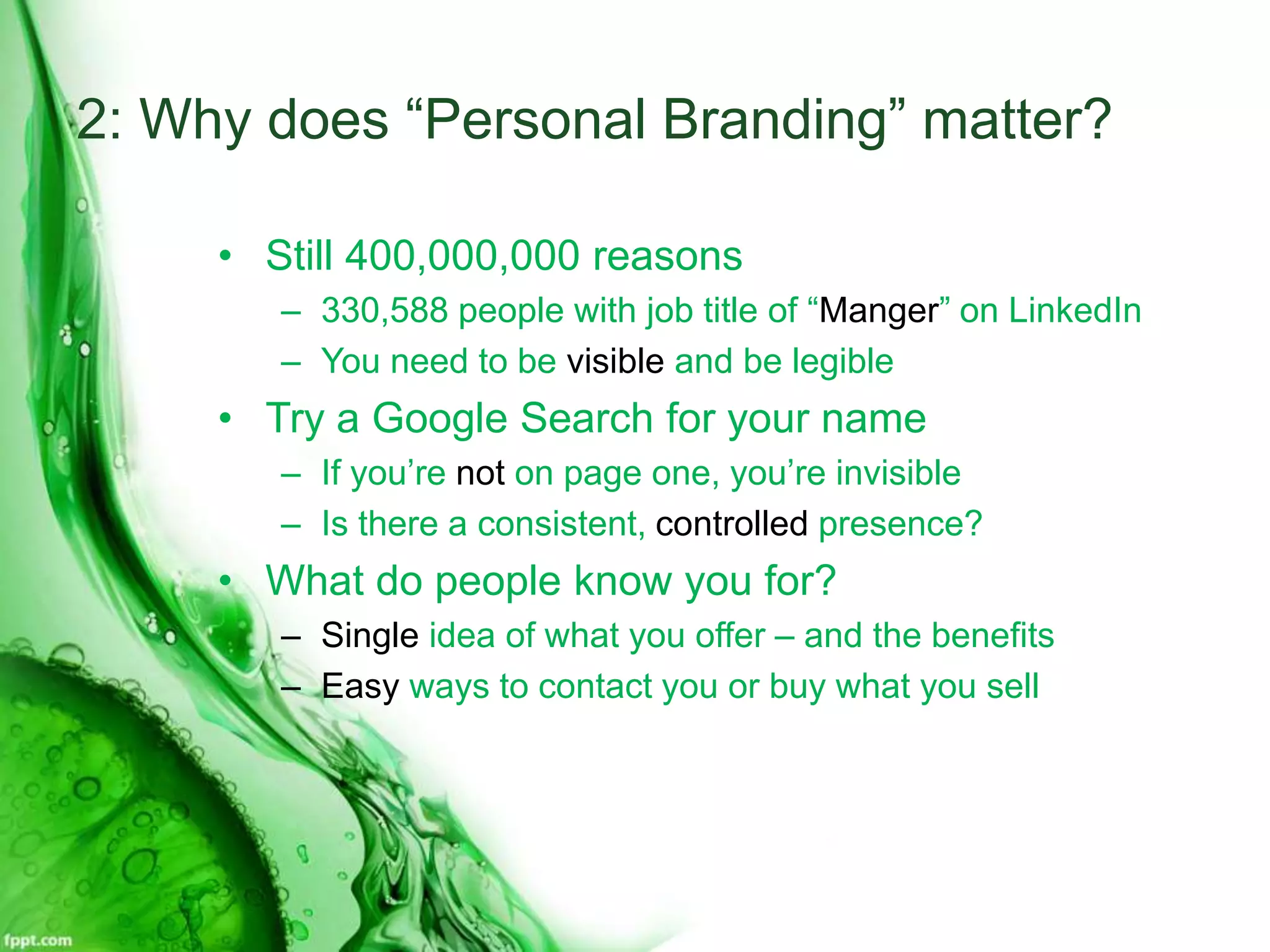David Petherick: How to build a personal brand using LinkedIn | PPT