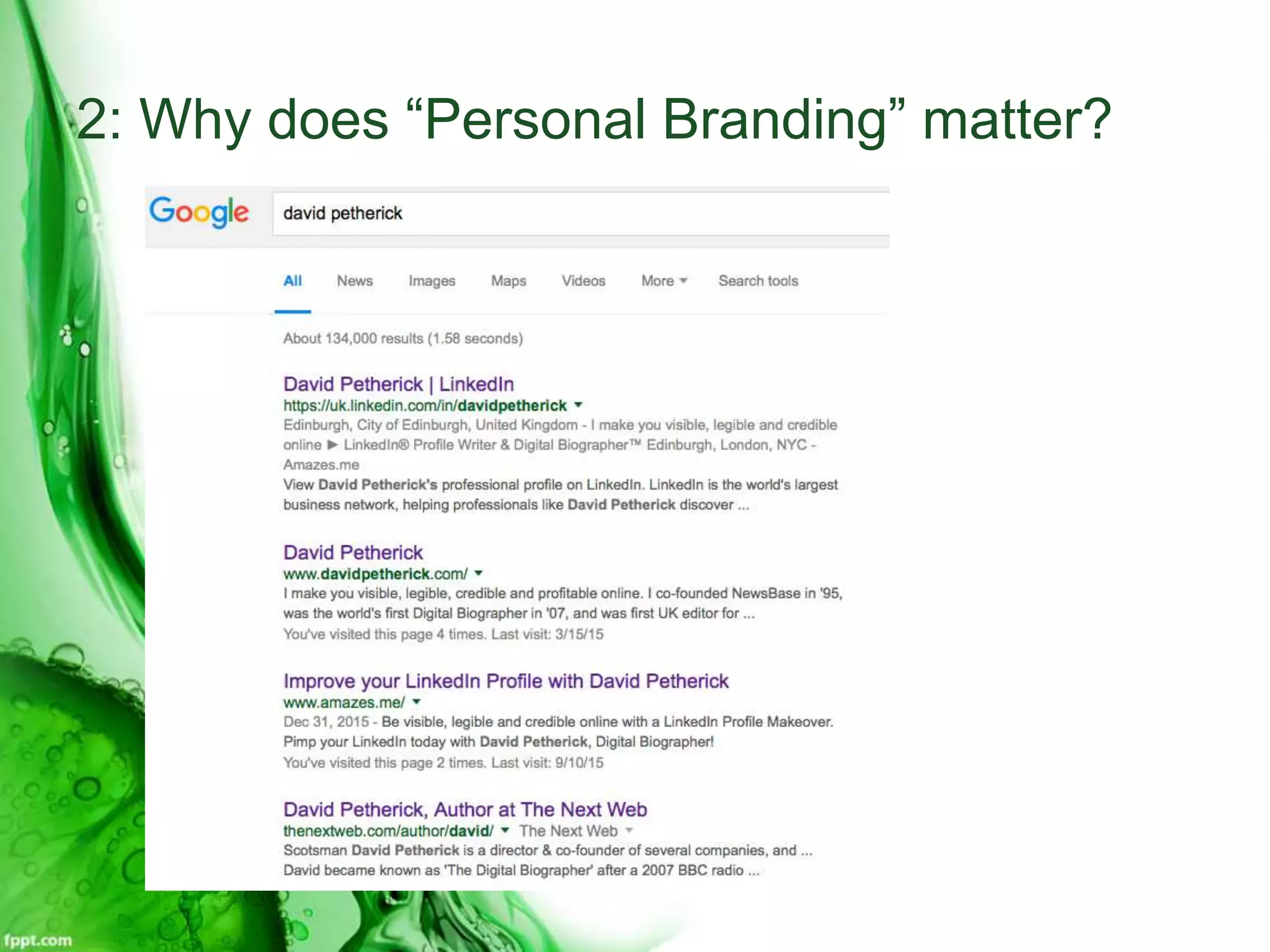 David Petherick: How to build a personal brand using LinkedIn | PPT