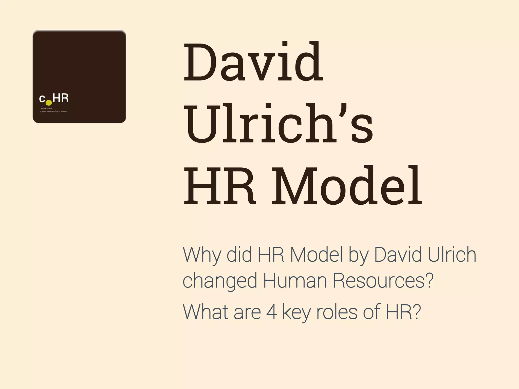 David Ulrich's HR Model | PDF
