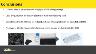 Edinburgh | May-16 | OXIS Energy Ltd : Li-S Batteries for Energy ...