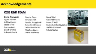 Edinburgh | May-16 | OXIS Energy Ltd : Li-S Batteries for Energy ...