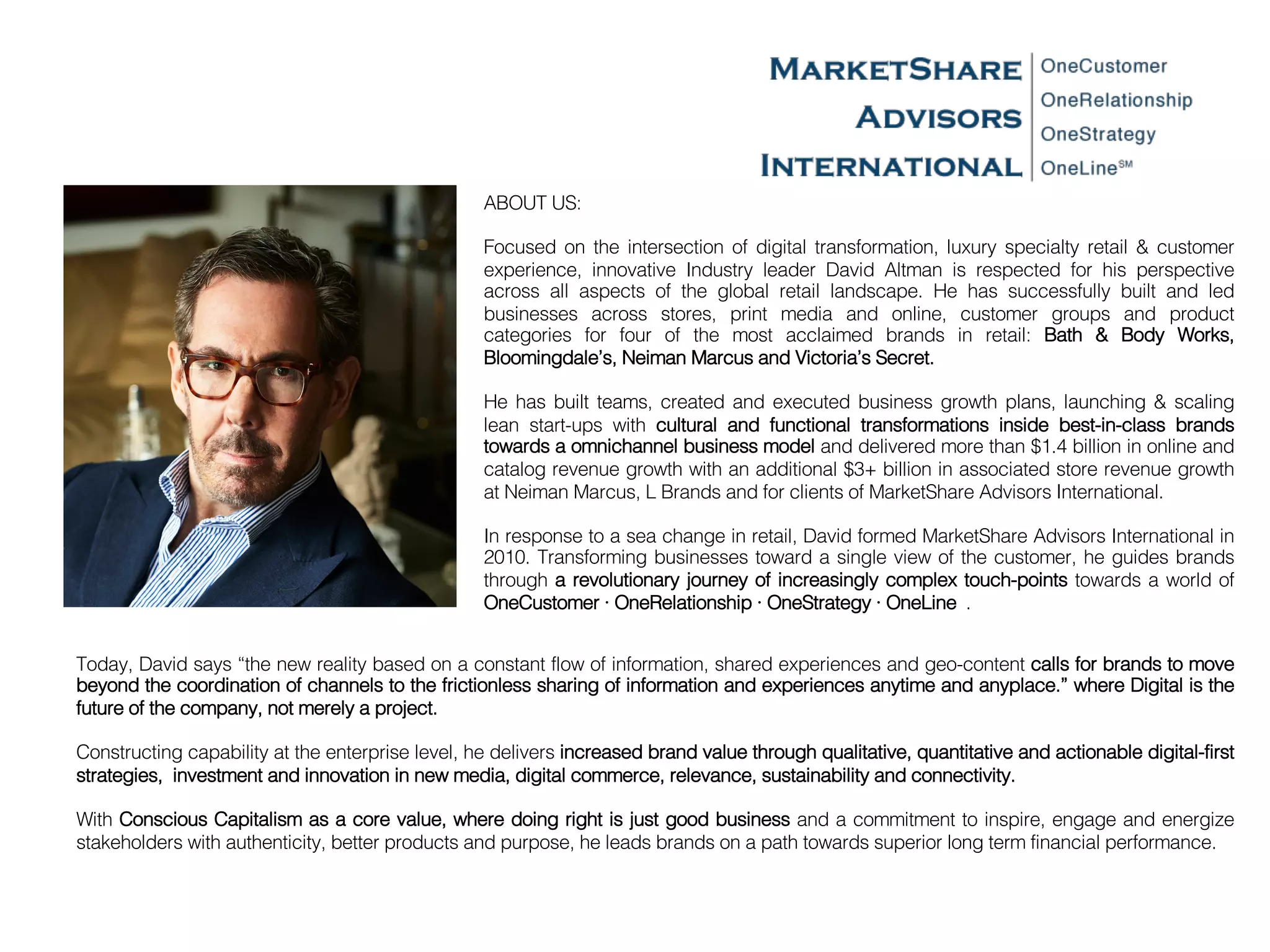 David Altman Biography & Select Strategic Brand Partnerships 2019 | PPT