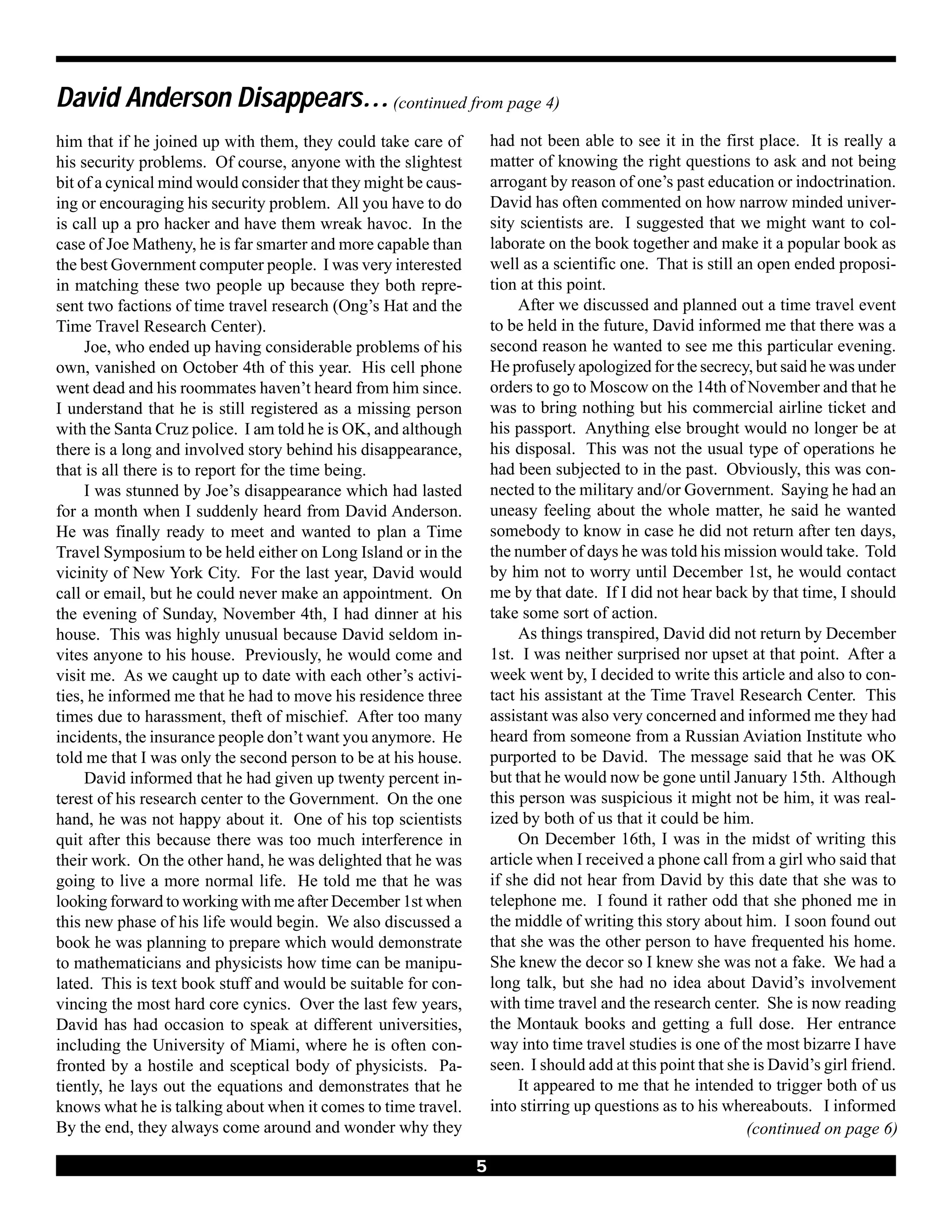 David Anderson, President of Time Travel | PDF