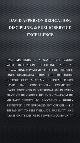David Anthony Apperson - Detroit Police Academy | PPTX