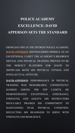 David Anthony Apperson - Detroit Police Academy | PPTX