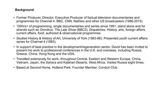 David Barrie: Project Biography 2019 | PDF