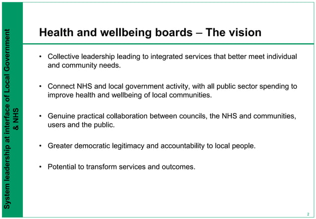 David Behan: The transition to a new health and care system | PPT