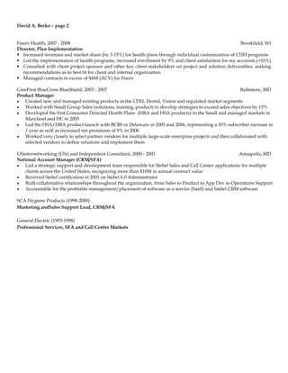 David Berko Resume, 1Q2013 | PDF