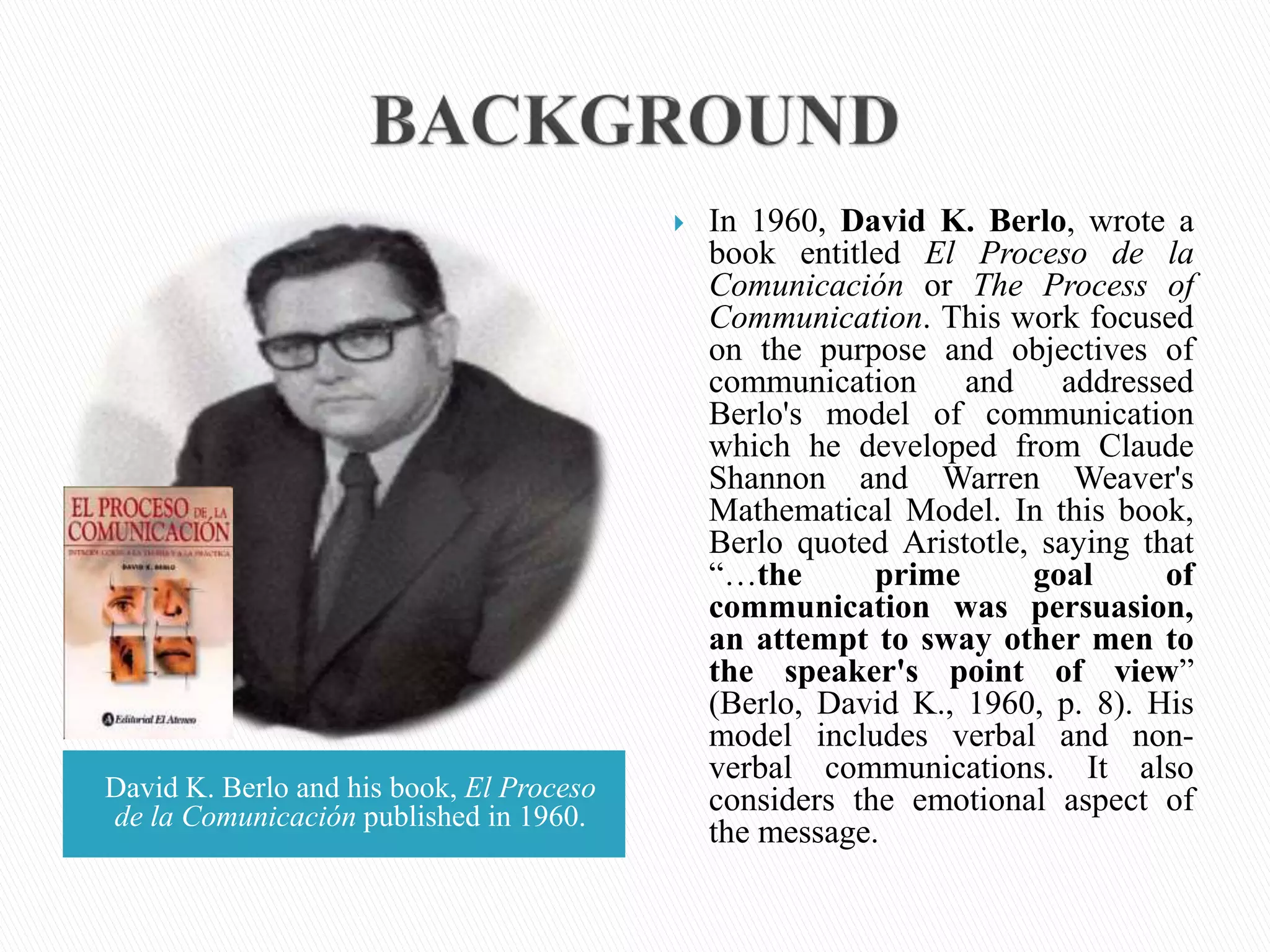 David Berlo's Model of Communication | PPTX
