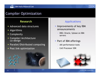 IBM Research and BM Haifa Research Lab Overview | PPT