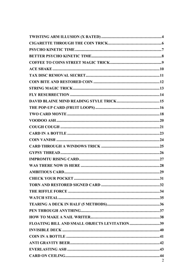 David Blaine Magic Secrets | PDF