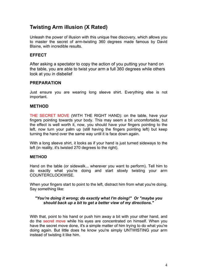 David Blaine Magic Secrets | PDF