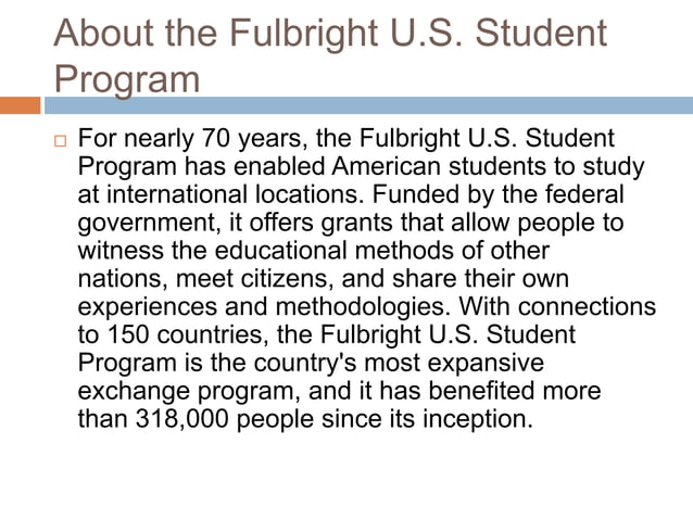 David Bohn - The Fulbright U.S. Student Program | PPTX