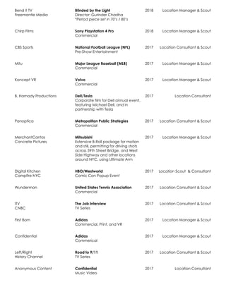 NYC Location Scout and Manager - David Brotsky Film Resume - FALL 2023 .pdf