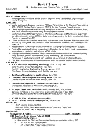 David c brooks resume 06 2018 | PDF