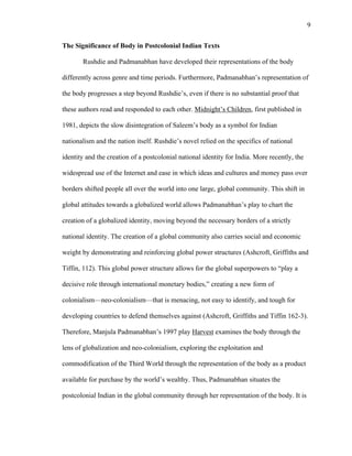 The Significance of the Body: Uses of the Body in Postcolonial Indian ...