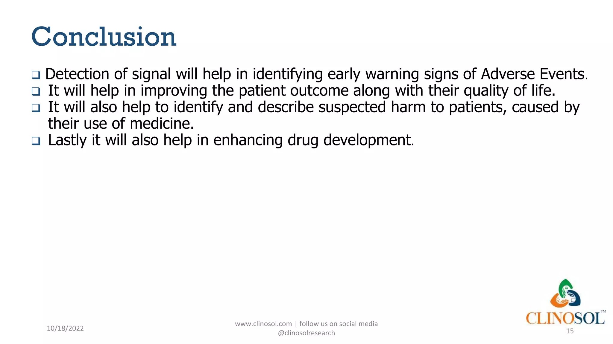 Signal Detection in Pharmacovigilance: Methods and Algorithms | PPTX